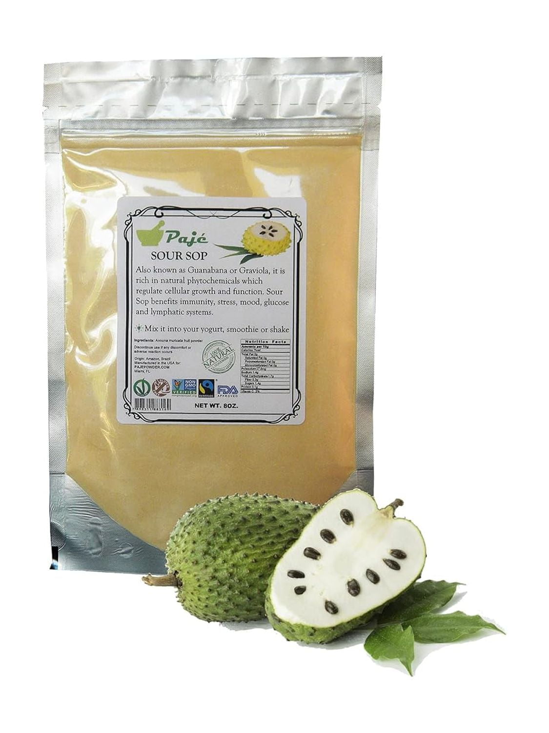 Natural Soursop Graviola Fruit Powder - 8 Ounce 16 Ounce - Best Super ...
