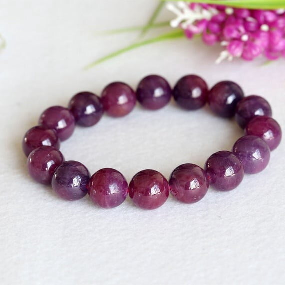 Natural South African Ruby 10mm Round Shape Smooth Cut Beads ...