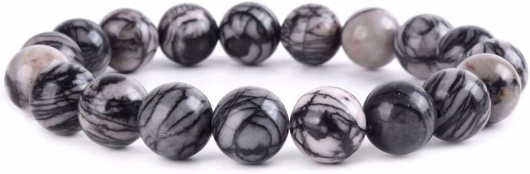 Natural Spider web Picasso Jasper 10mm round Shape smooth Cut Beads ...