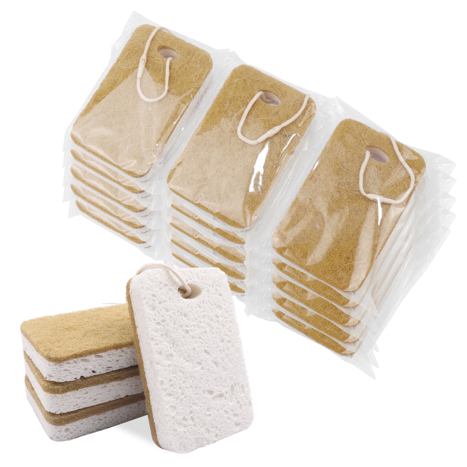 Natural Sponge Individually Wrapped, Non Scratch Kitchen Cleaning ...