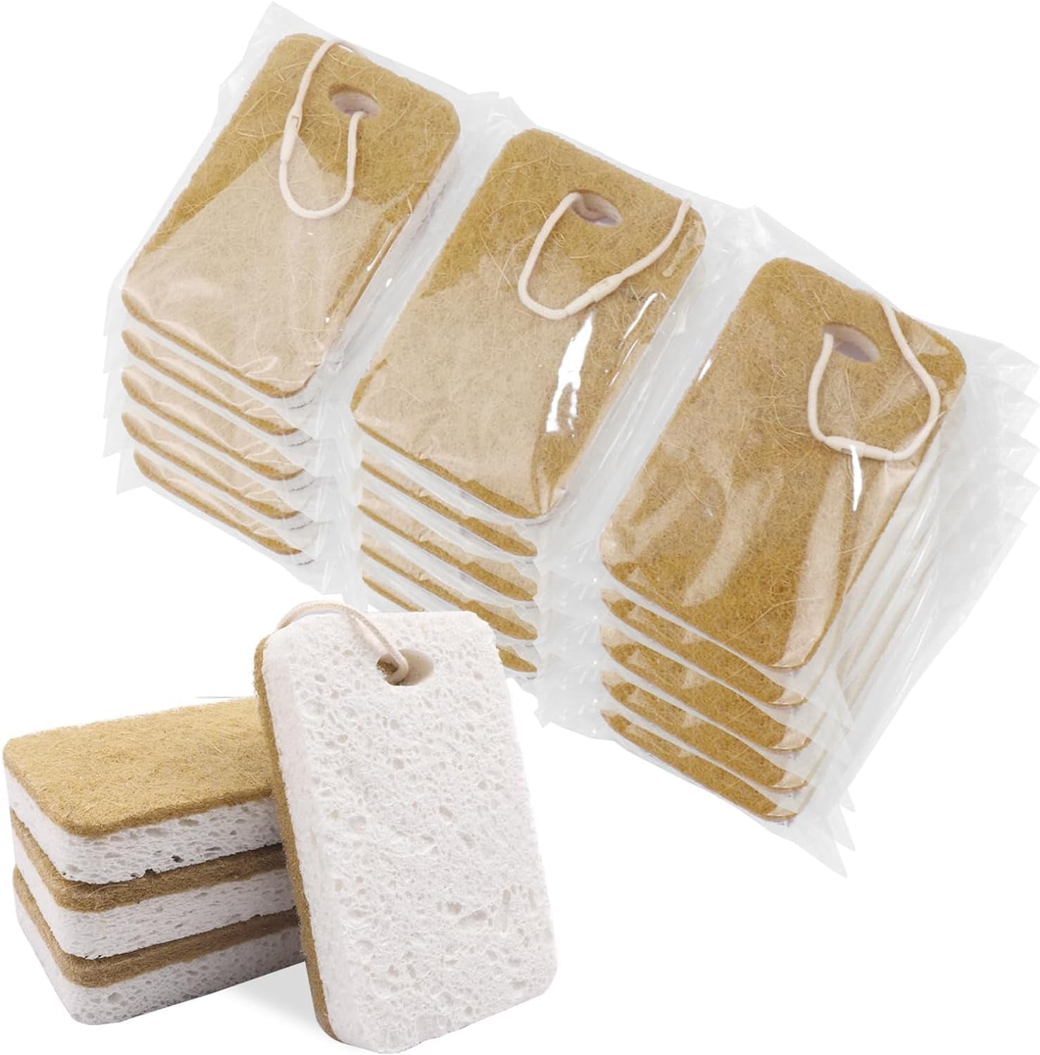 Natural Sponge, Sponges Individually Wrapped, Non-Scratch Kitchen ...