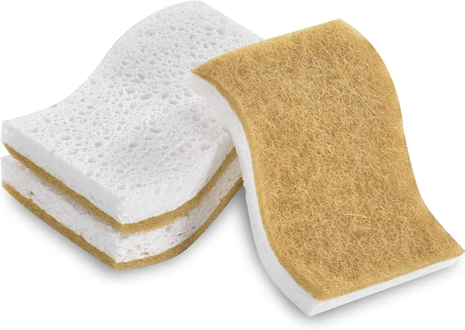 Natural Sponges 3Pack, Eco Friendly Non-Scratch Scrub Sponge for ...