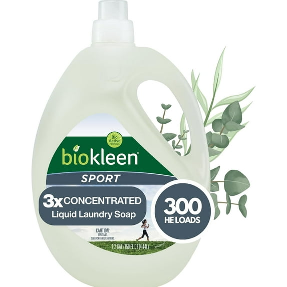 Natural Sport 3X Concentrated Laundry Detergent, 300 Loads, Bio Formula ...
