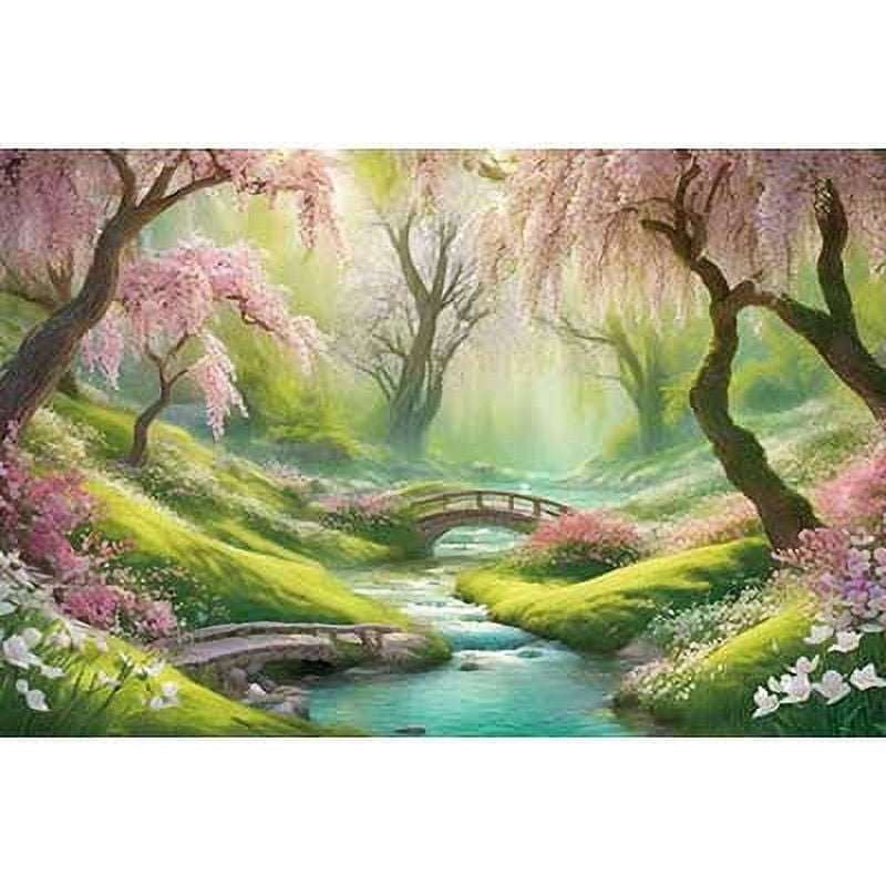 Natural Spring Hanging Flower Photography Backdrop Sakura Blossom Gre ...