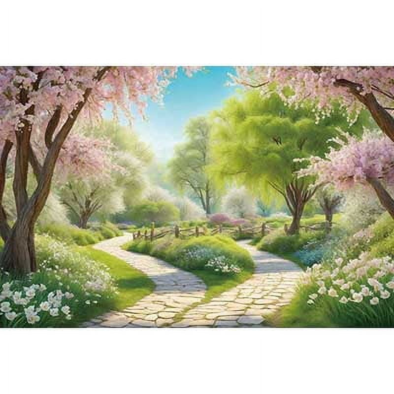 Natural Spring Hanging Flower Photography Backdrop Sakura Blossom Gre ...