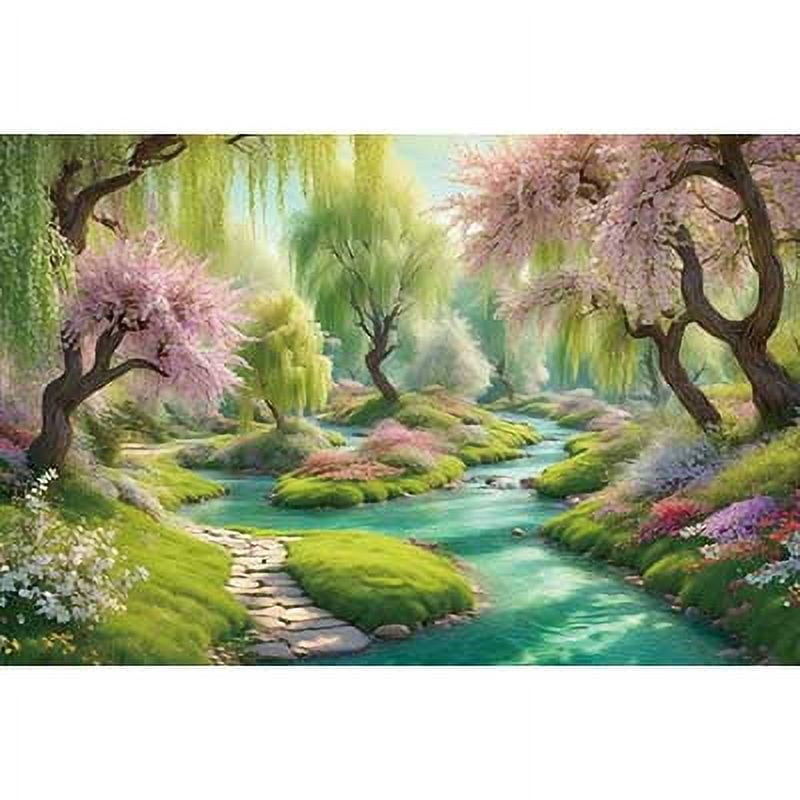 Natural Spring Hanging Flower Photography Backdrop Sakura Blossom Gre ...