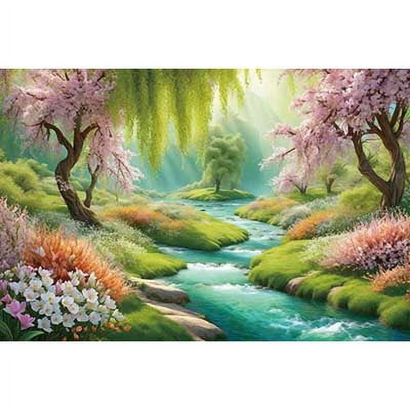 Natural Spring Hanging Flower Photography Backdrop Sakura Blossom Gre ...