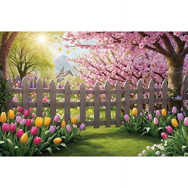 Natural Spring Photography Background Gre Grass Flower Pathway Photoz ...