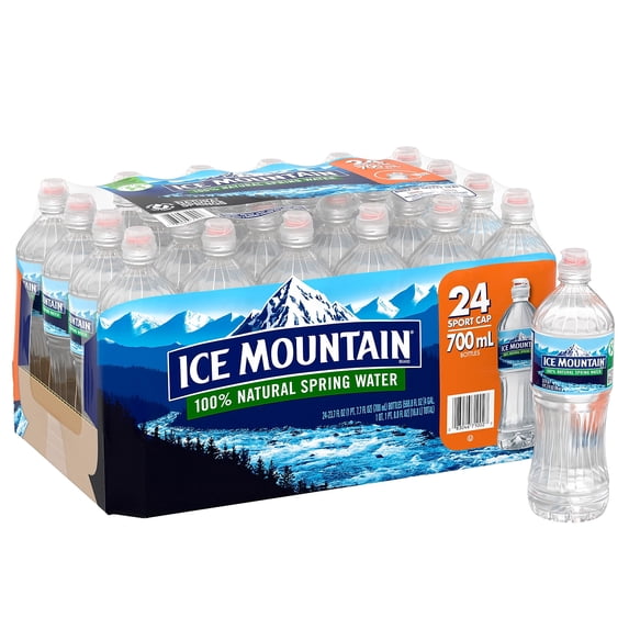 Ice Mountain Sport Bottled Water, 23.7 Oz, 24-Pack, Natural Spring ...