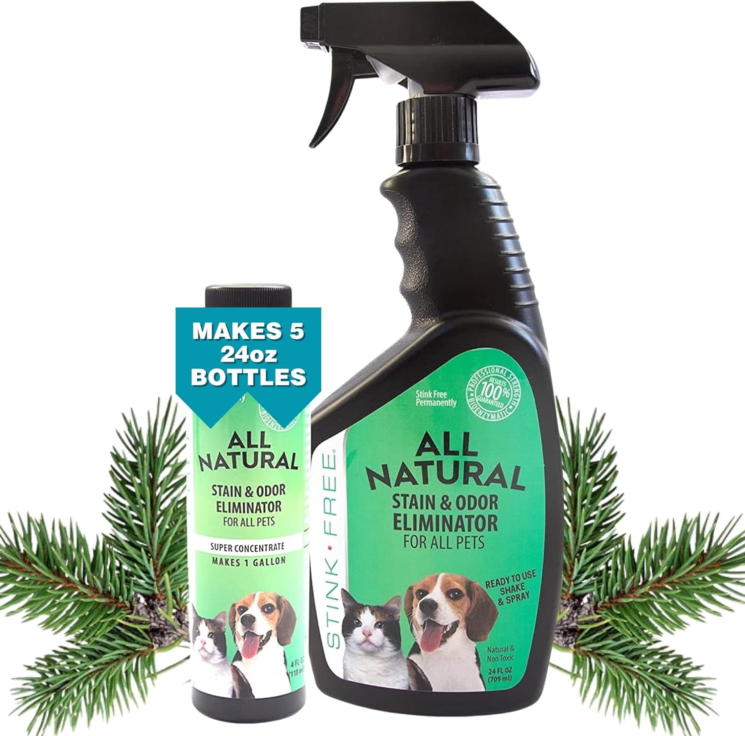 All Natural Stain & Urine Odor Eliminator Pet Enzyme Cleaner. Makes 1 ...