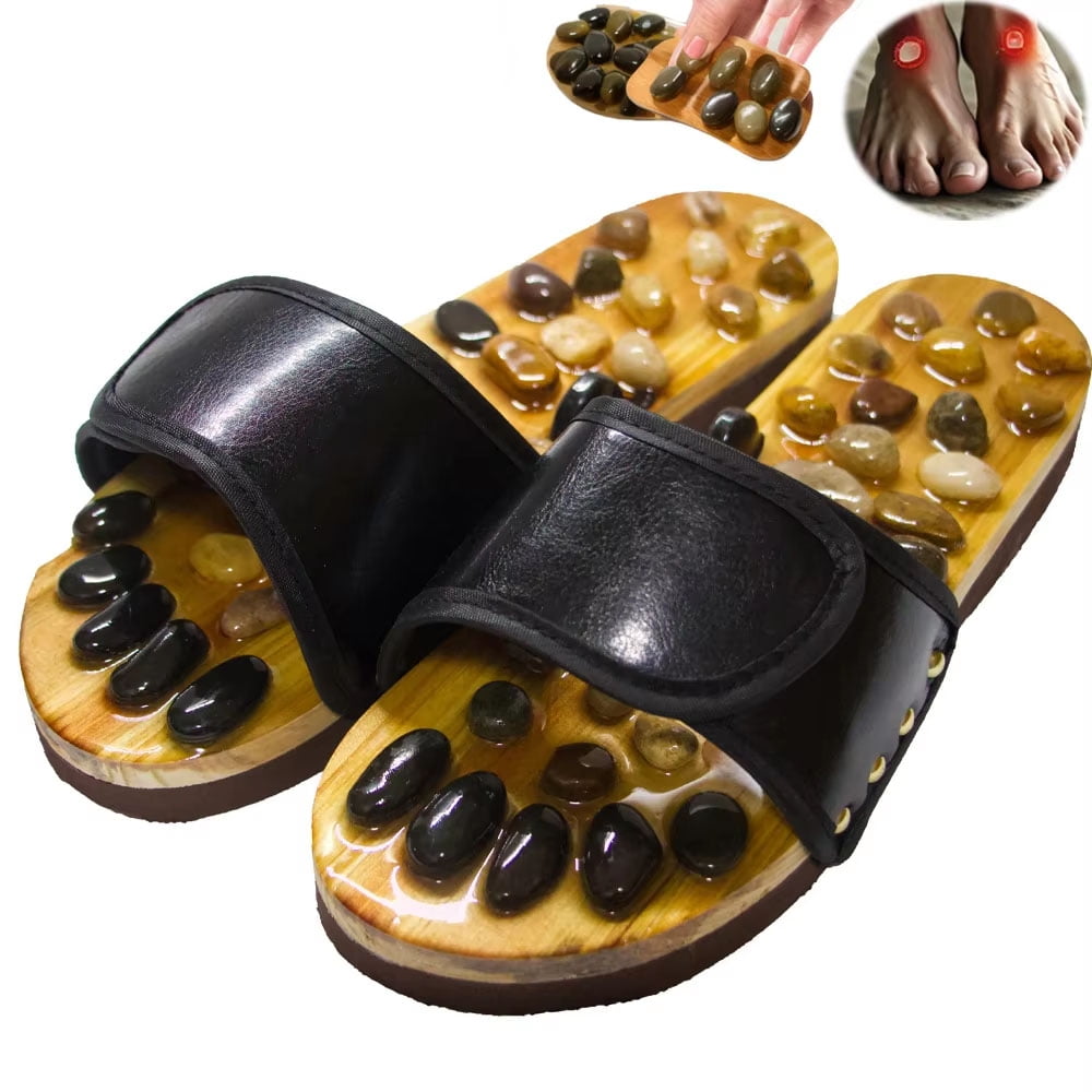 Natural Stone Acupressure Massage Slippers - Reflexology Sandals for ...