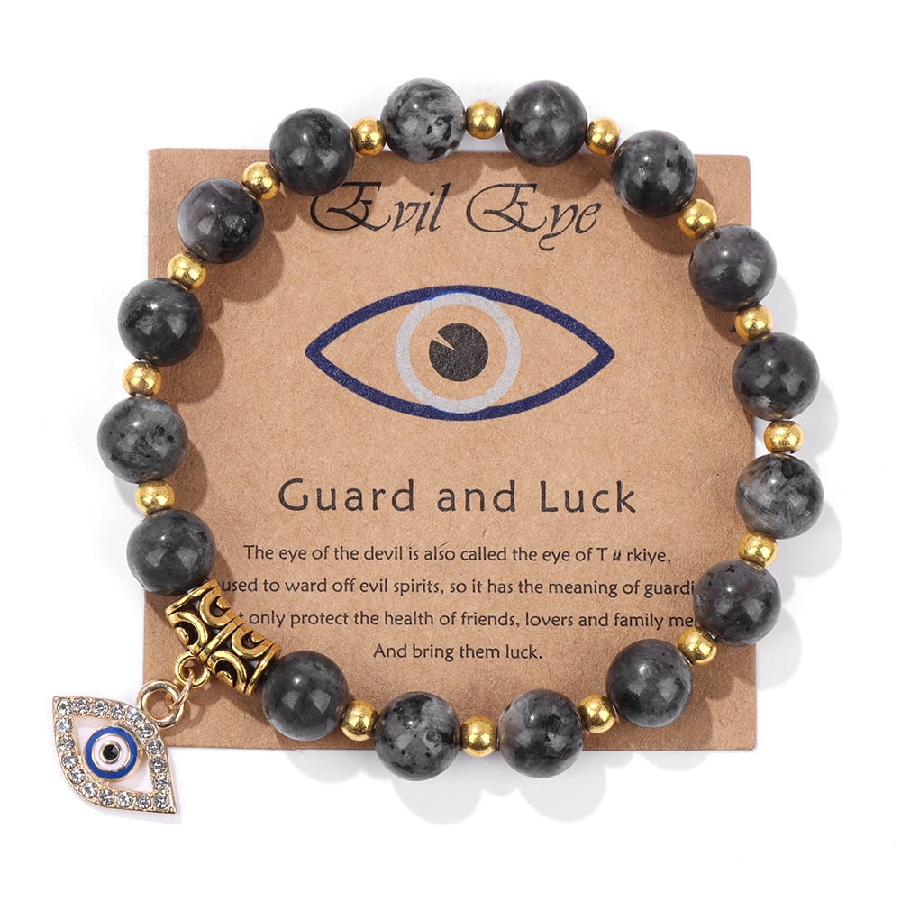Natural Stone Bead Devil Eye Pendant Bracelet(Flash) - Walmart.com