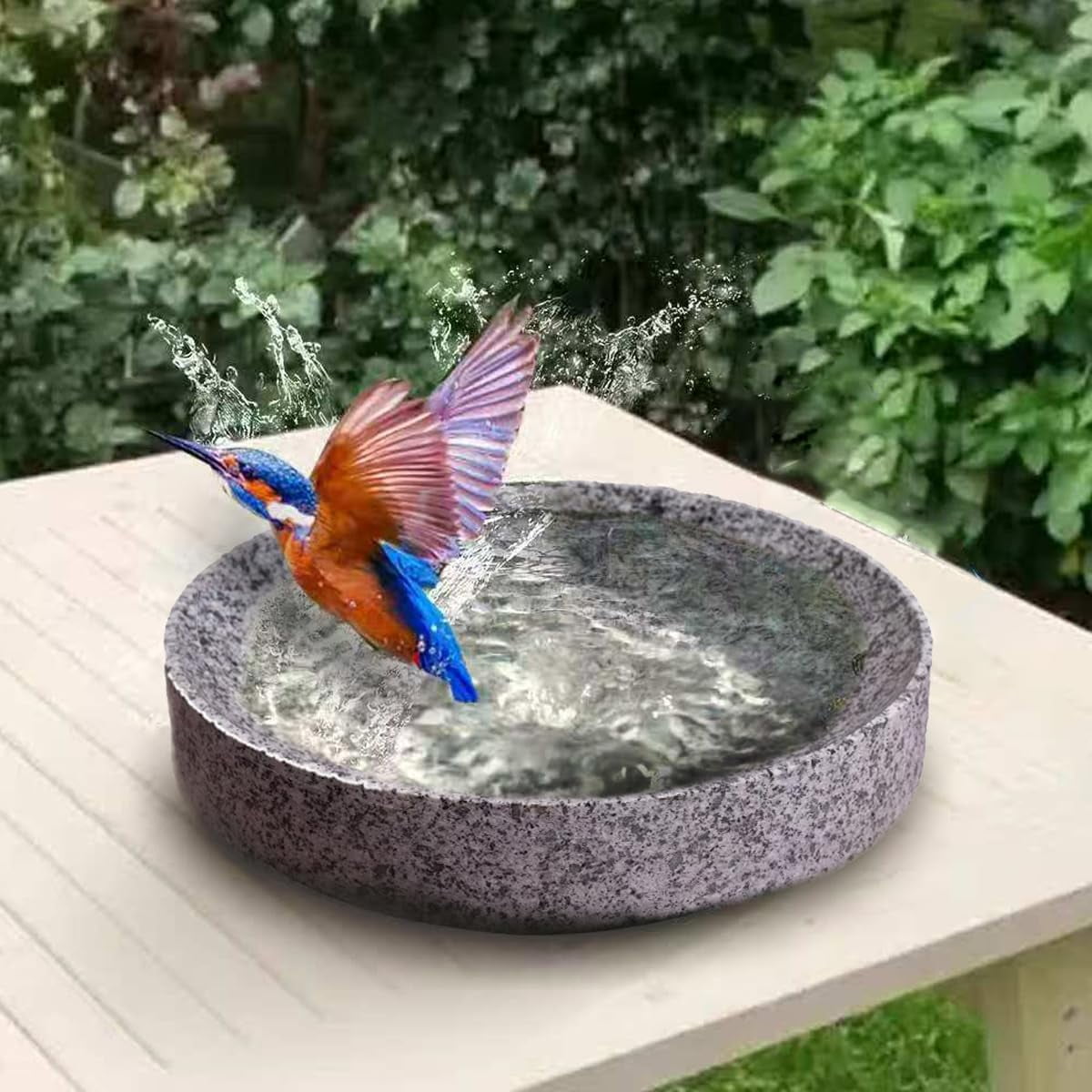 Natural Stone Bird Bath, Marble Bird Bath Bowl for Outdoor Garden ...