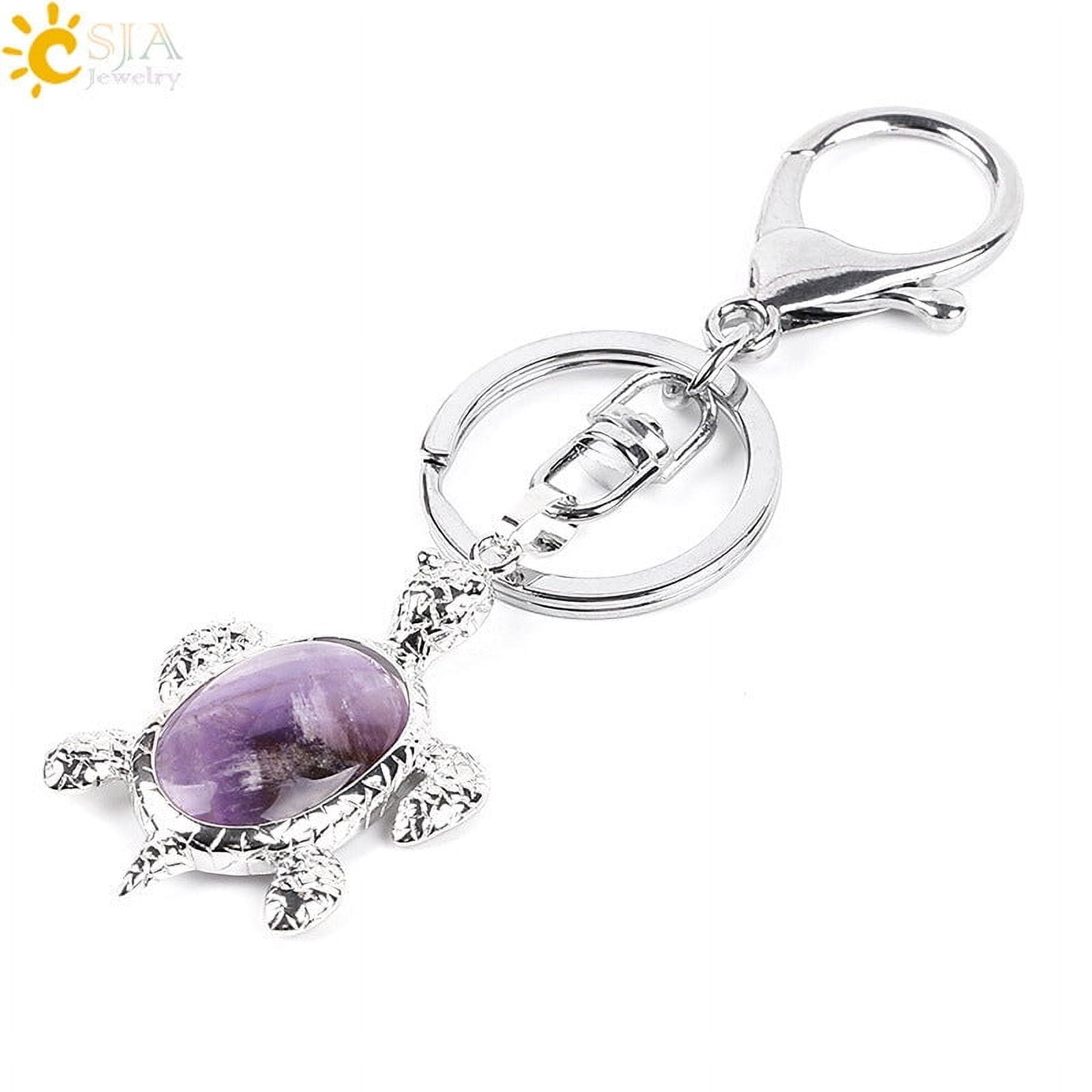 Natural Stone Keychain Bird Turtle Shape Key Chain Unique Accessory for ...
