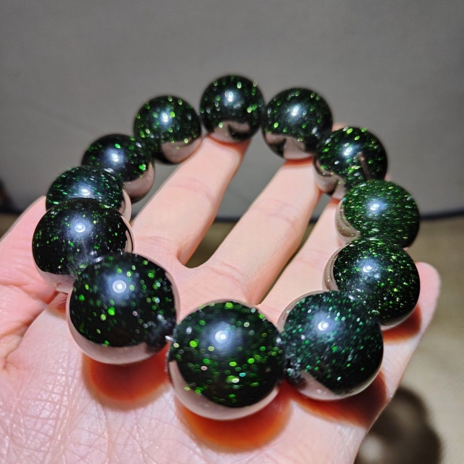 Natural Stone Green Desert Sky Glass Meteorite Beaded Bracelet Handmade ...