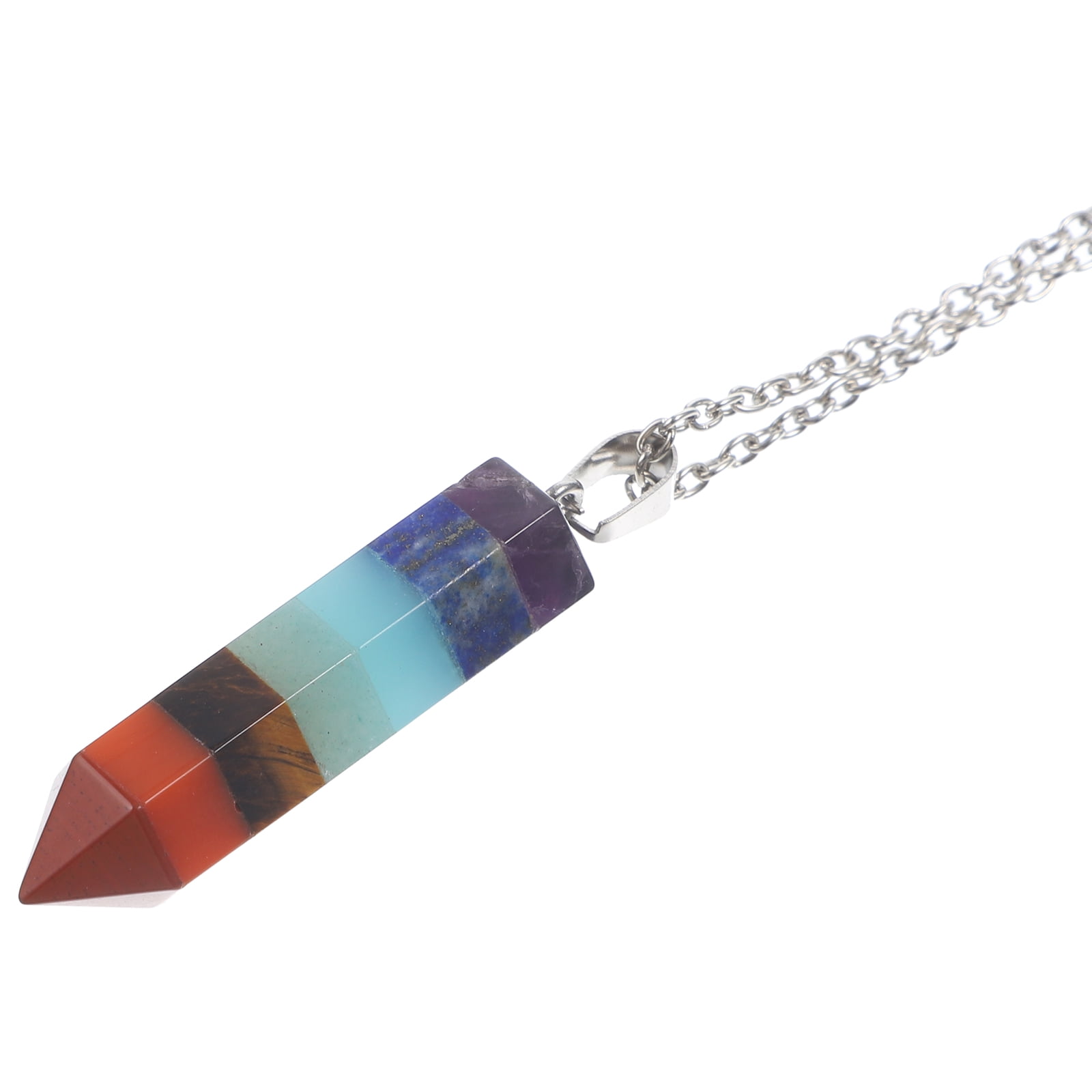 Natural Stone Pendant Necklace Crystal Stone Neck Pendant Hexagonal ...