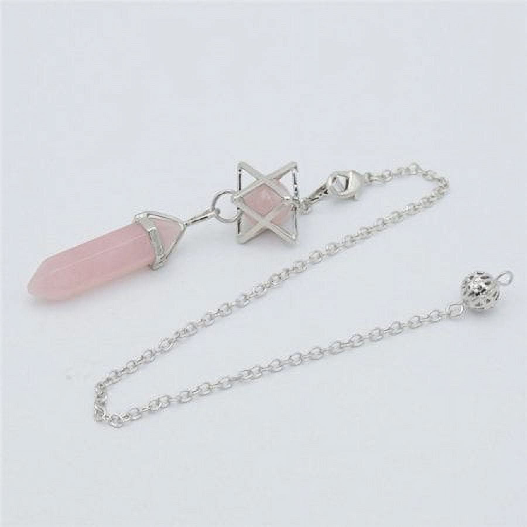 Natural Stone Pendant Pendulum for Dowsing Divination Hexagonal Prism Healing Crystal Merkaba ...