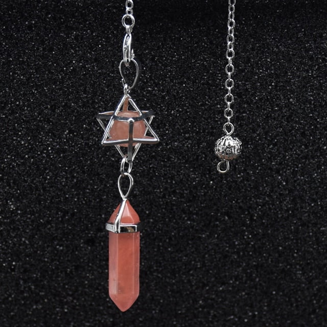 Natural Stone Pendant Pendulum for Dowsing Divination Hexagonal Prism ...