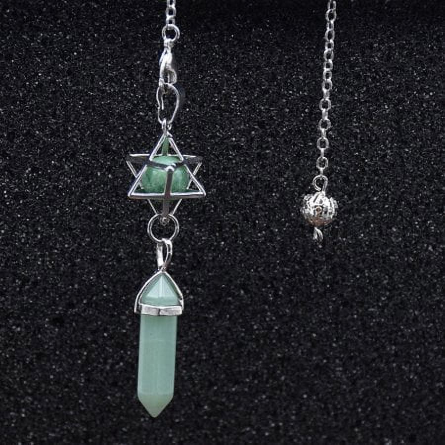 Natural Stone Pendant Pendulum for Dowsing Divination Hexagonal Prism ...
