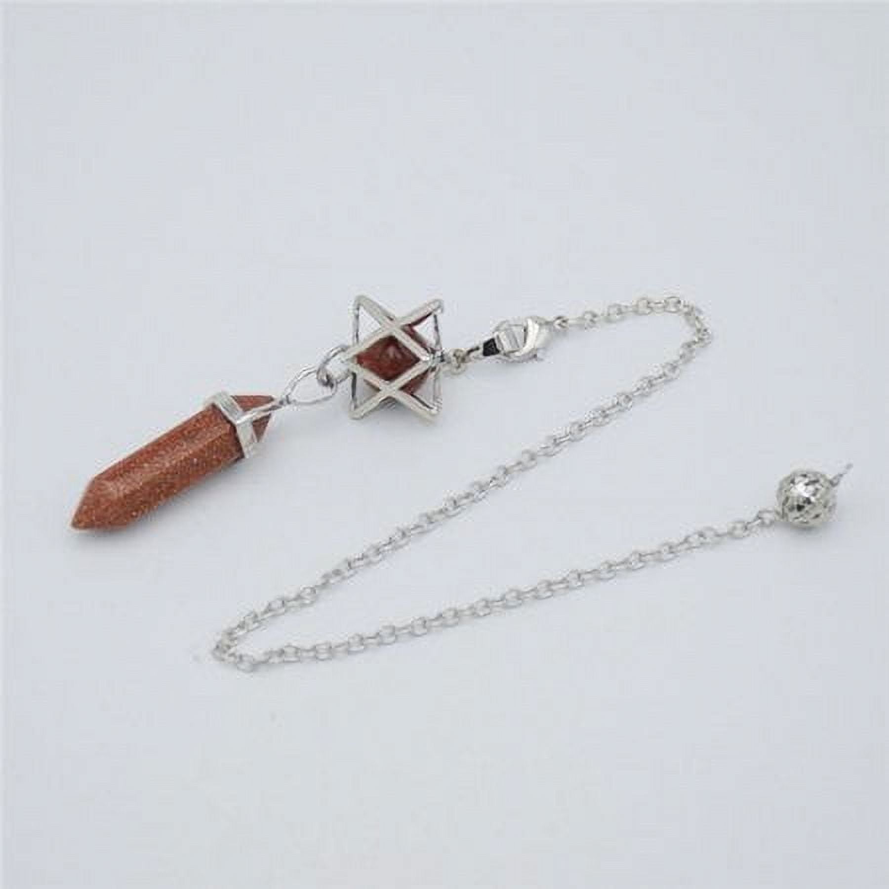 Natural Stone Pendant Pendulum for Dowsing Divination Hexagonal Prism Healing Crystal Merkaba ...