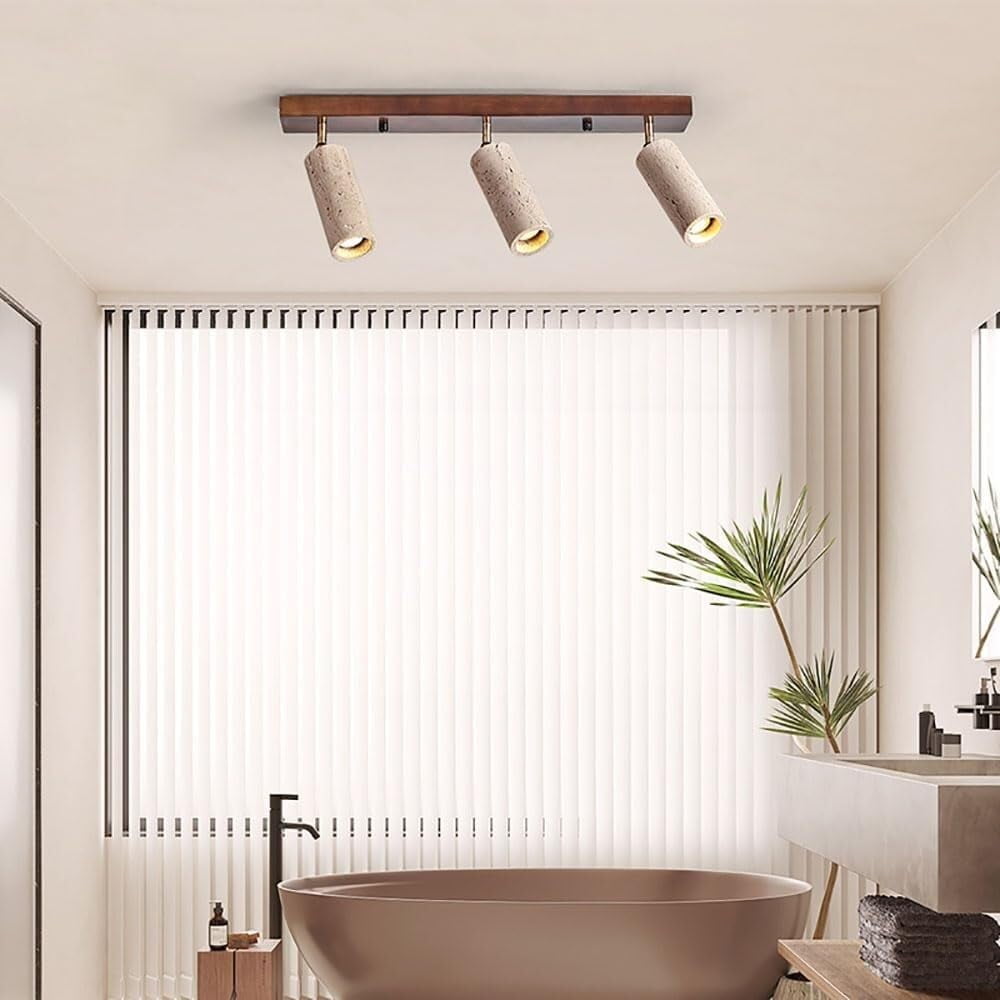 Natural Stone Vanity Light Fixture Farmhouse Wood Linear Wall Sconces ...