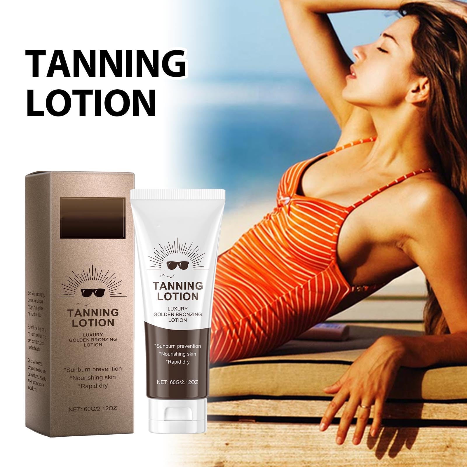Natural Sunless Self Tanning Lotion with Hyaluronic Acid and Coconut Oil for Face and Body, Fast ...