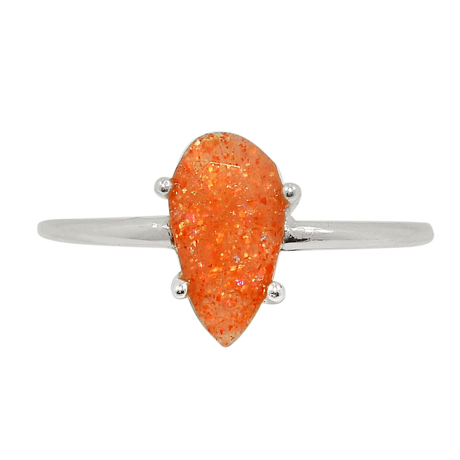 Natural Sunstone - Madagascar 925 Sterling Silver Ring Jewelry s.10 ALLR-21340 - Walmart.com