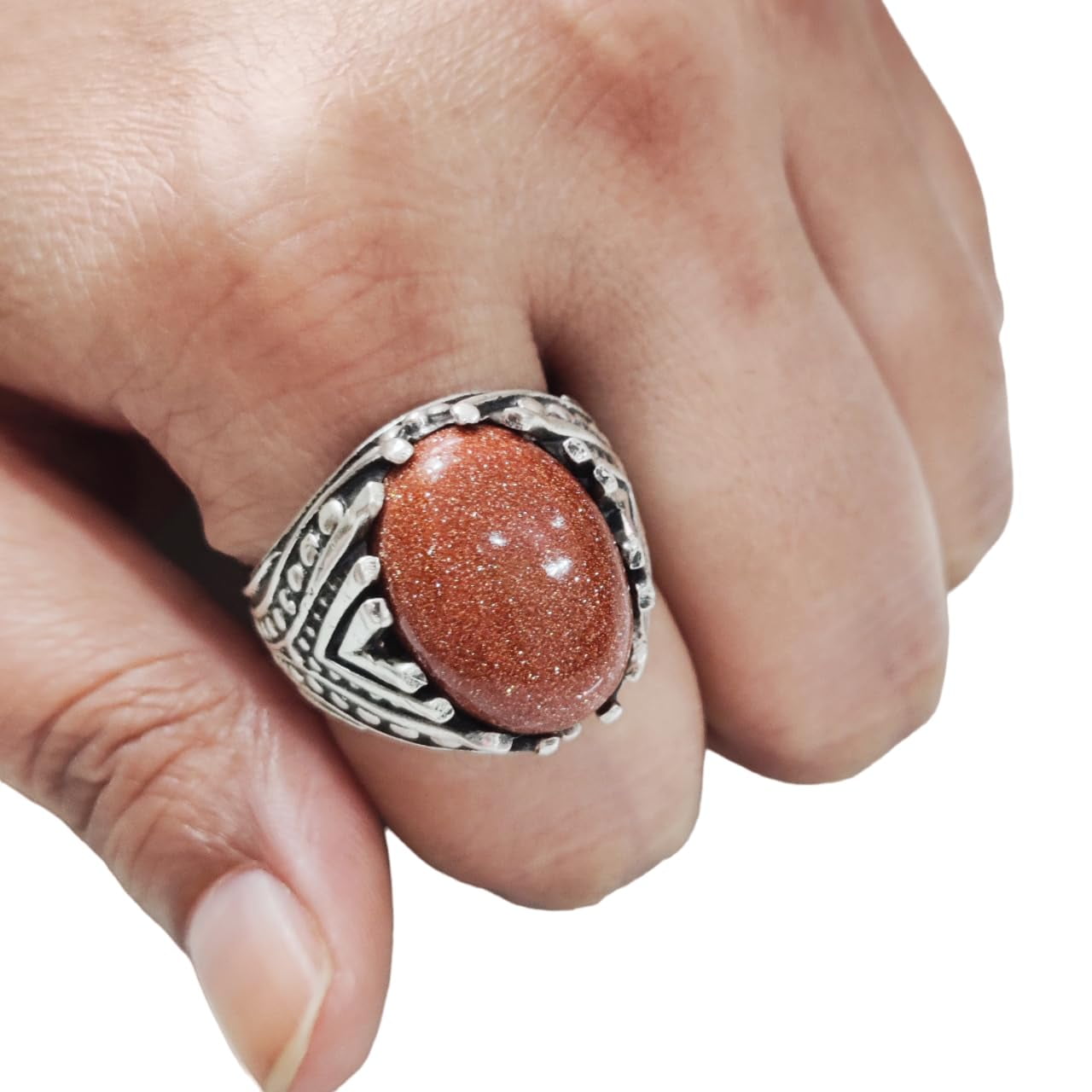 Natural Sunstone Mens Ring, Fire Sunstone Ring, Sunstone Ring, Silver Jewelry, 925 Silver Ring ...