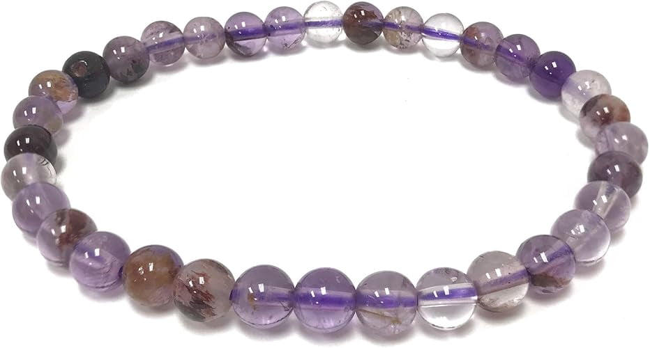 Natural Super Seven 6mm round Shape smooth Cut Beads Stretchable ...