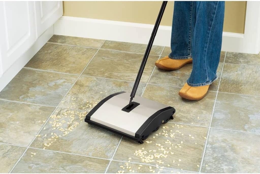 Natural Sweep Carpet & Floor Sweeper, Dual Rotating Brush System with 2 ...
