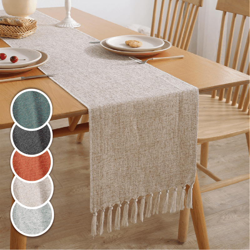 Natural Table Runners 72 Inches Long, Burlap Linen Style Rustic ...