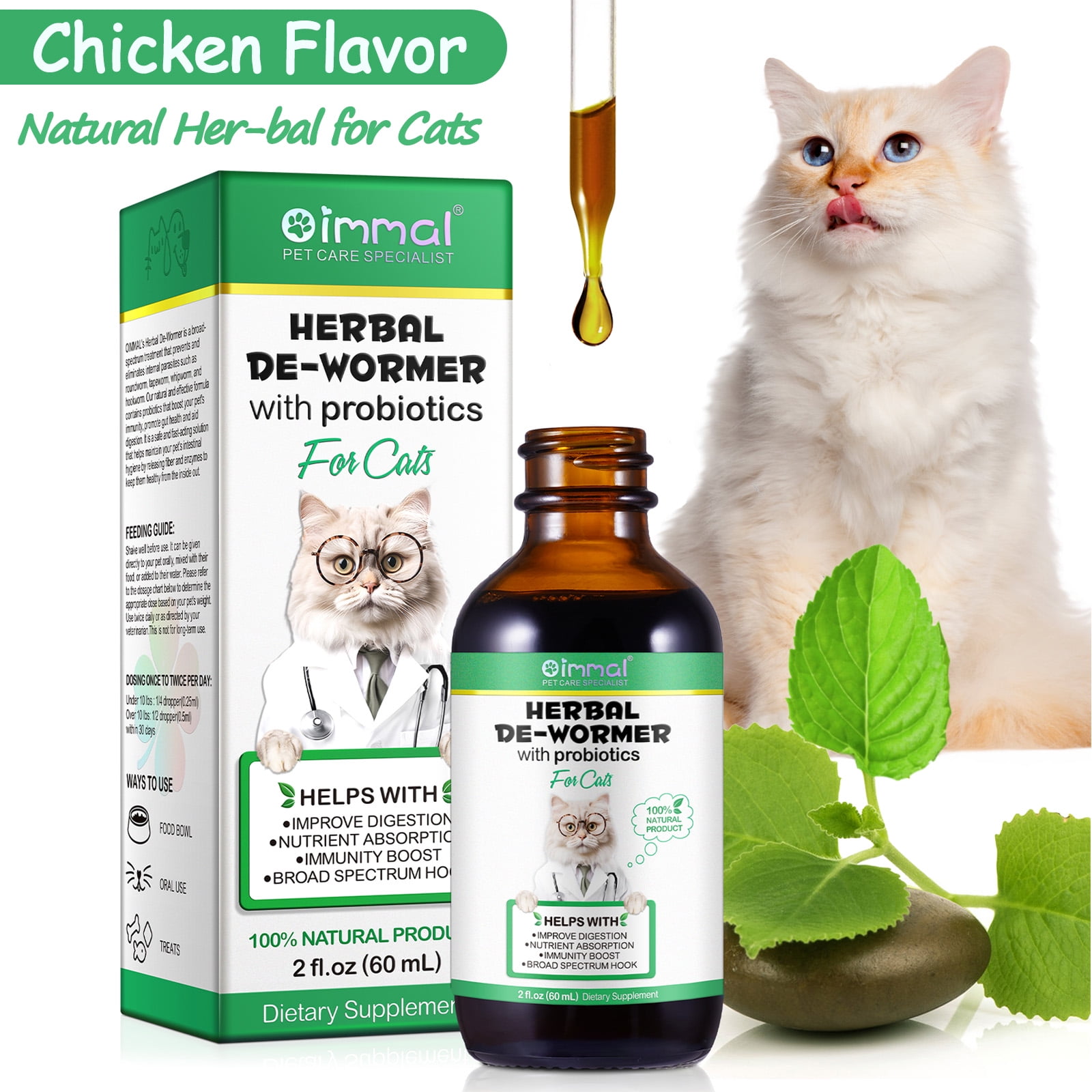 Oimmal Tapeworm Treatment for Cats - Herbal Worm Medication for ...