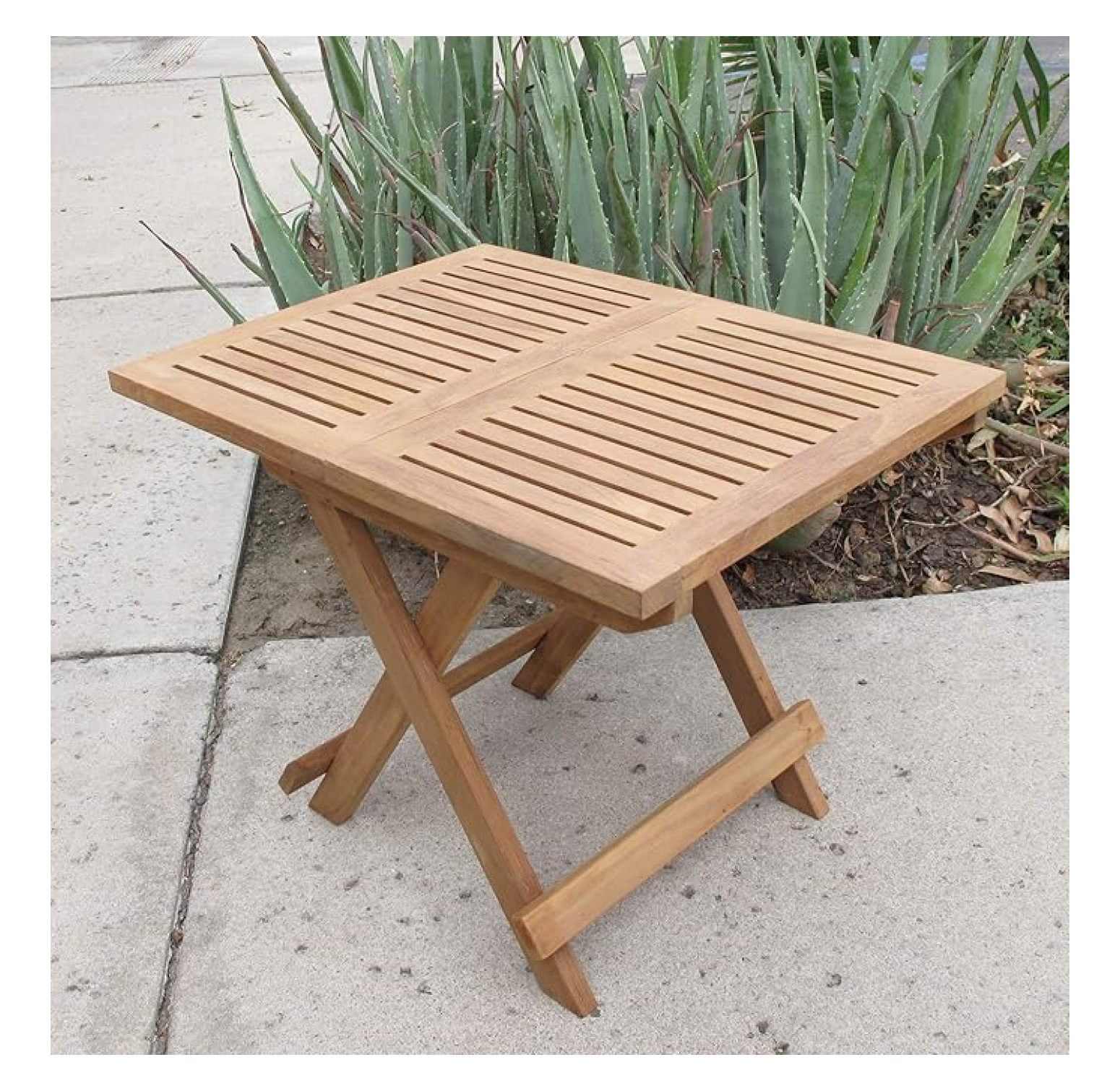 Natural Teak Folding Picnic End Side Table - Walmart.com