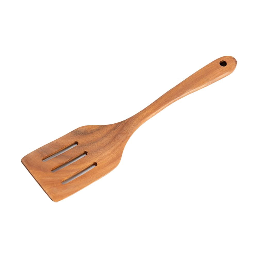 Natural Teak Wood Kitchen Utensil Set - 5 Piece Cooking Spatulas and ...
