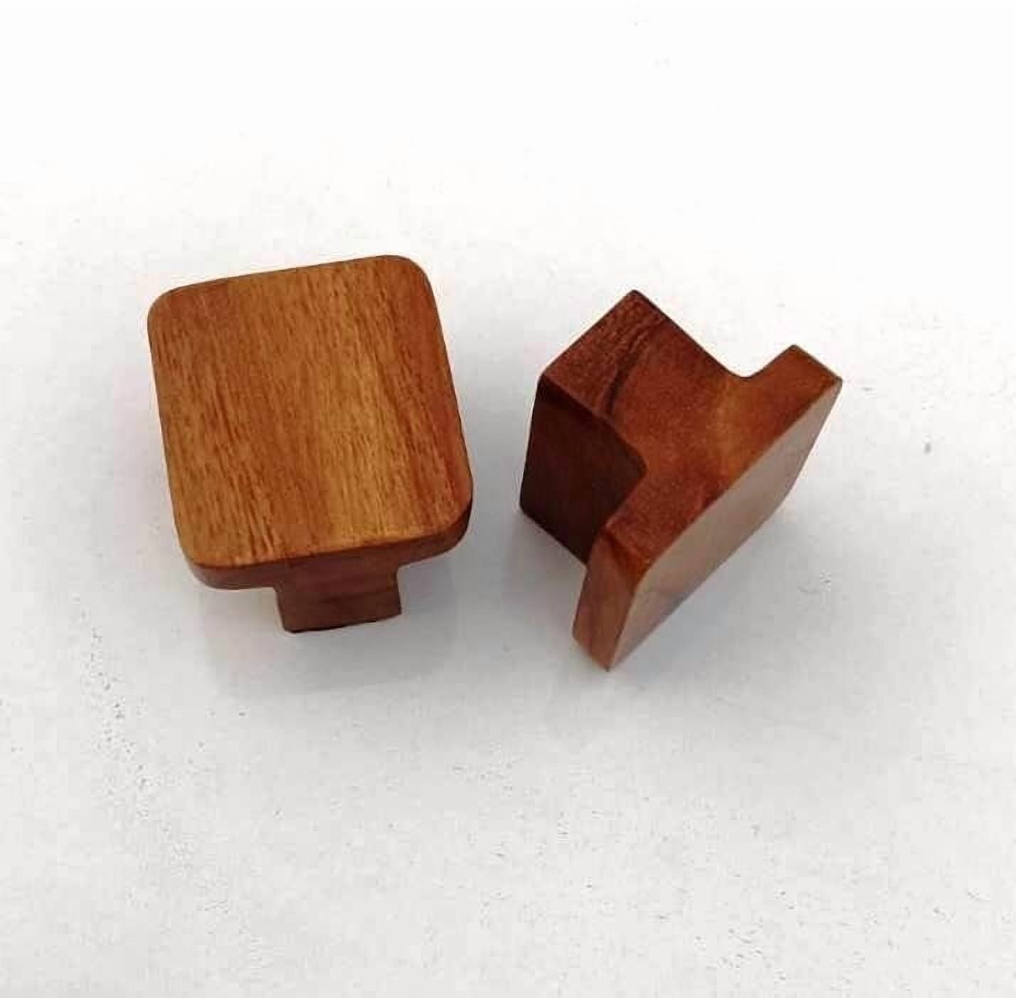 Natural Teak Wood knob with Matt Finish Solid Wooden Handle for ...