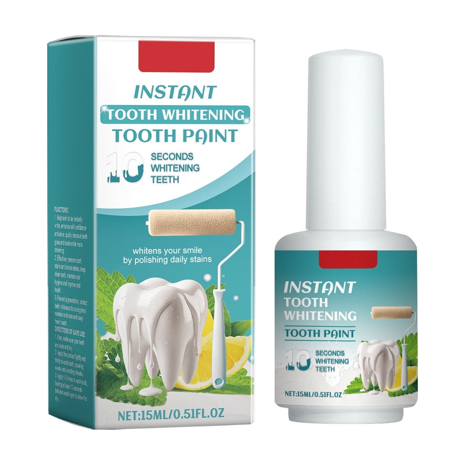 Natural Teeth Whitening Paint - 15ml Stain Remover & Bad Breath ...