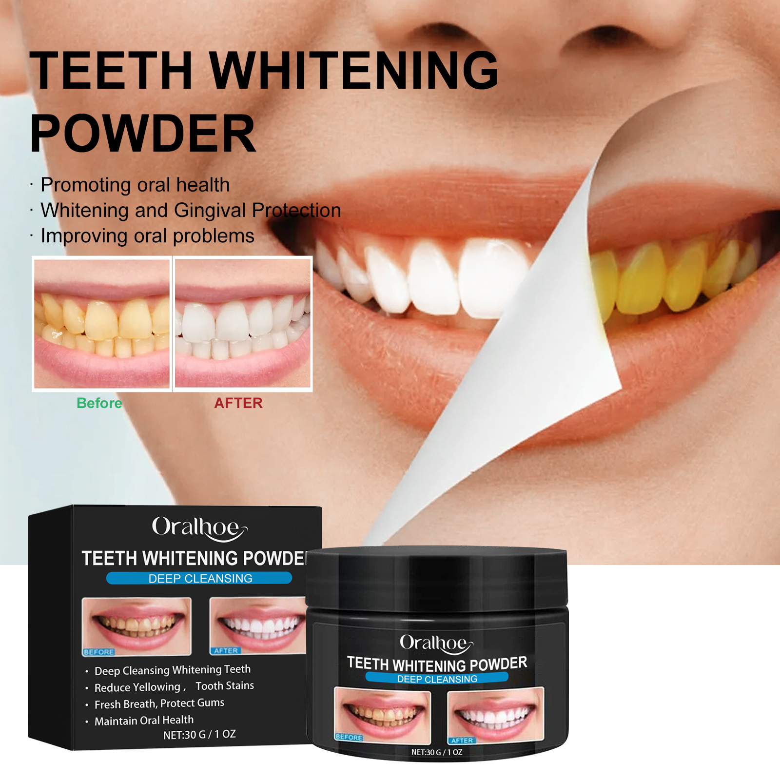 Natural Teeth Whitening Powder Activated Charcoal for Teeth Whitener ...