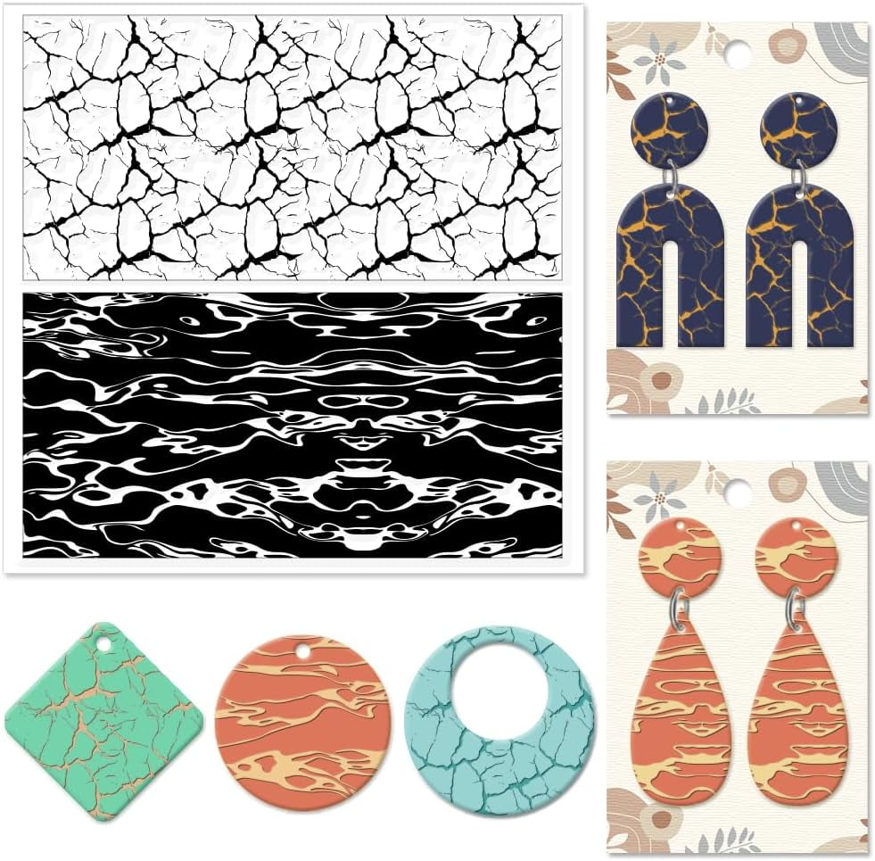 Natural Texture Polymer Clay Texture Sheets Cracks Water Pattern ...