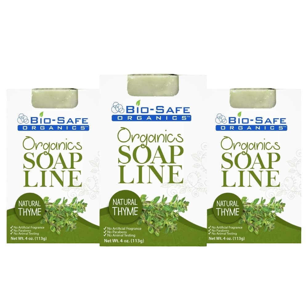 Natural Thyme Organic Natural Soap Bar w/Plant-Extract Essential Oils & Organic Ingredients ...