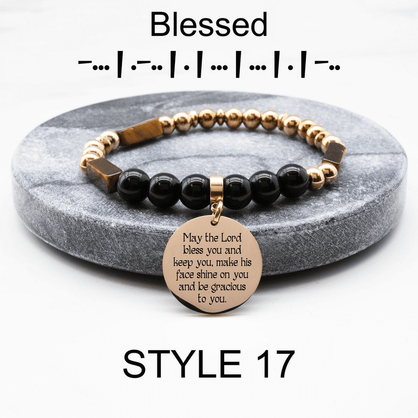 Natural Tiger-eye Obsidian Mix Blessed Morse Code Inspirational ...