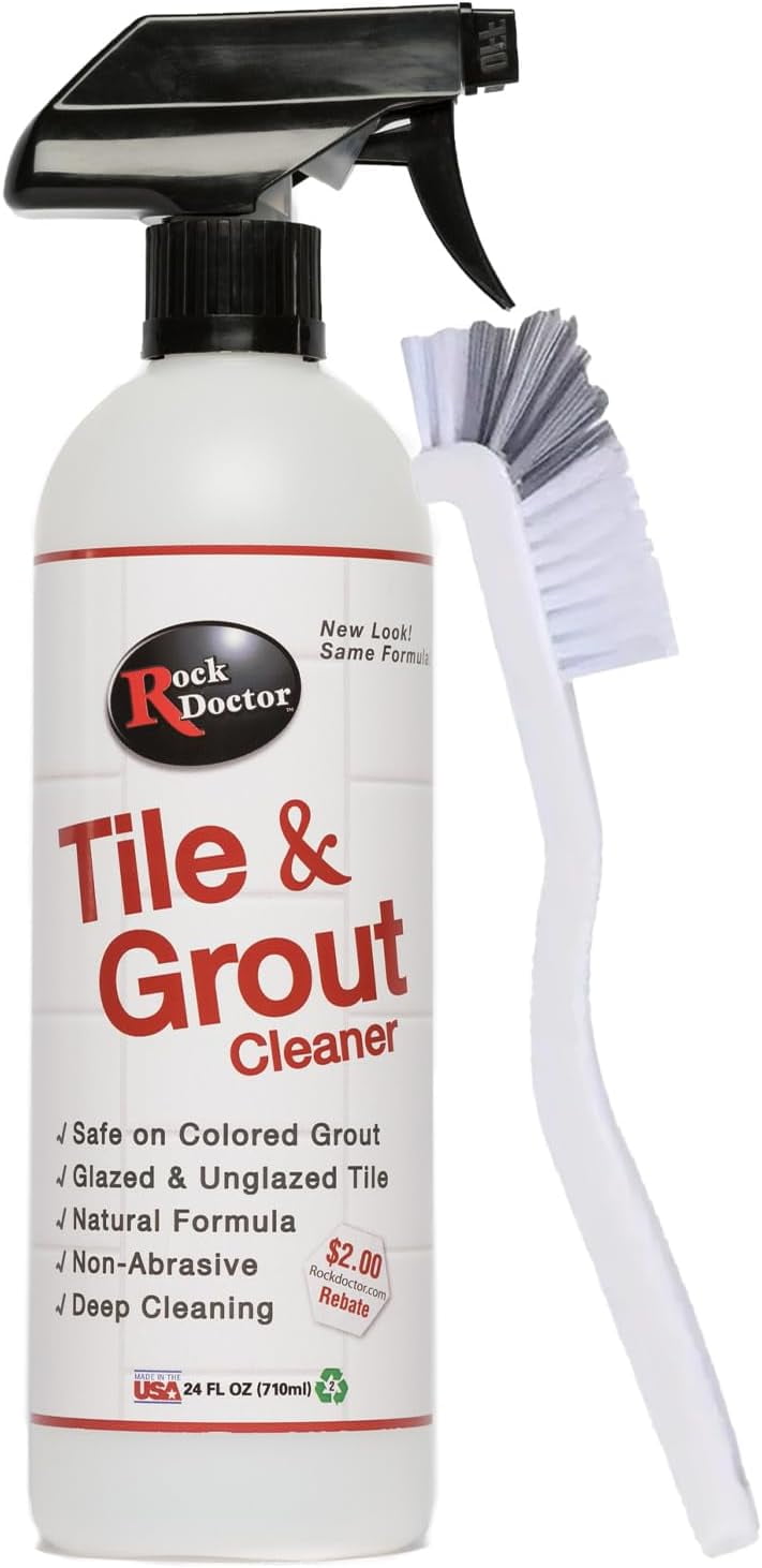 Natural Tile and Grout Cleaner with brush, Remove Stains Dirt, Oil, and ...