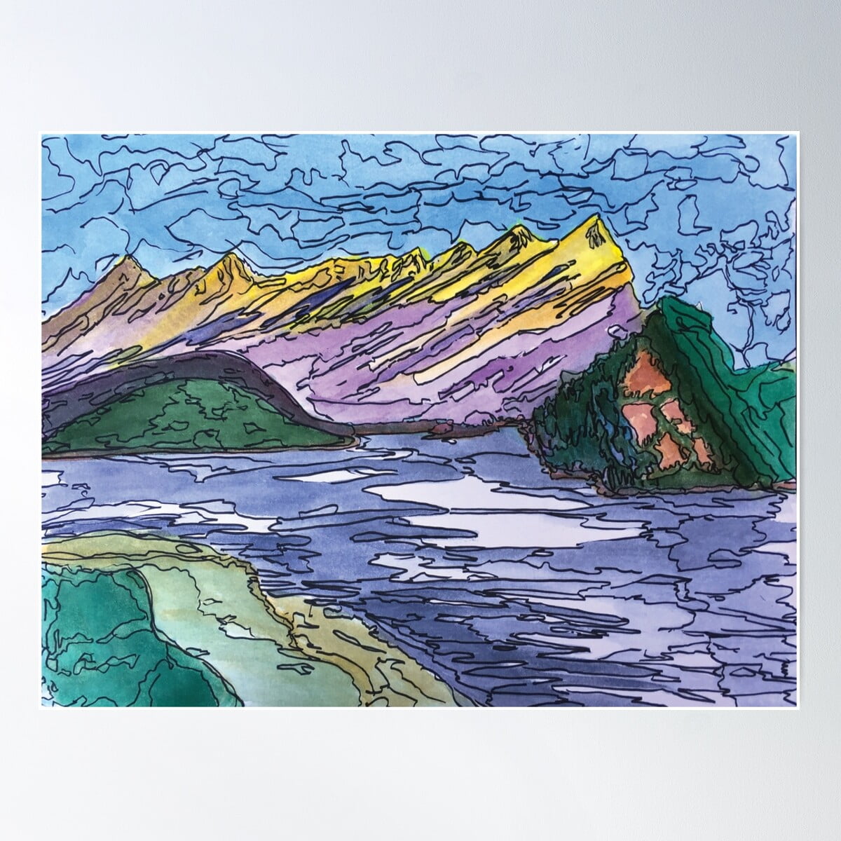 Natural Topography Poster Wall Art, Modern Wall Decor For Living Room ...