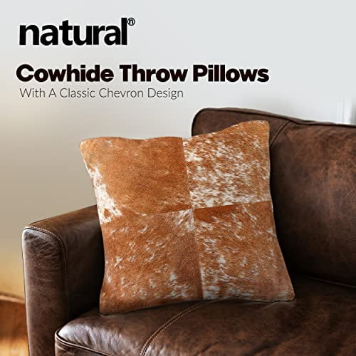 Natural Torino Cowhide Throw Pillows with Poly Insert | Quattro Accent ...