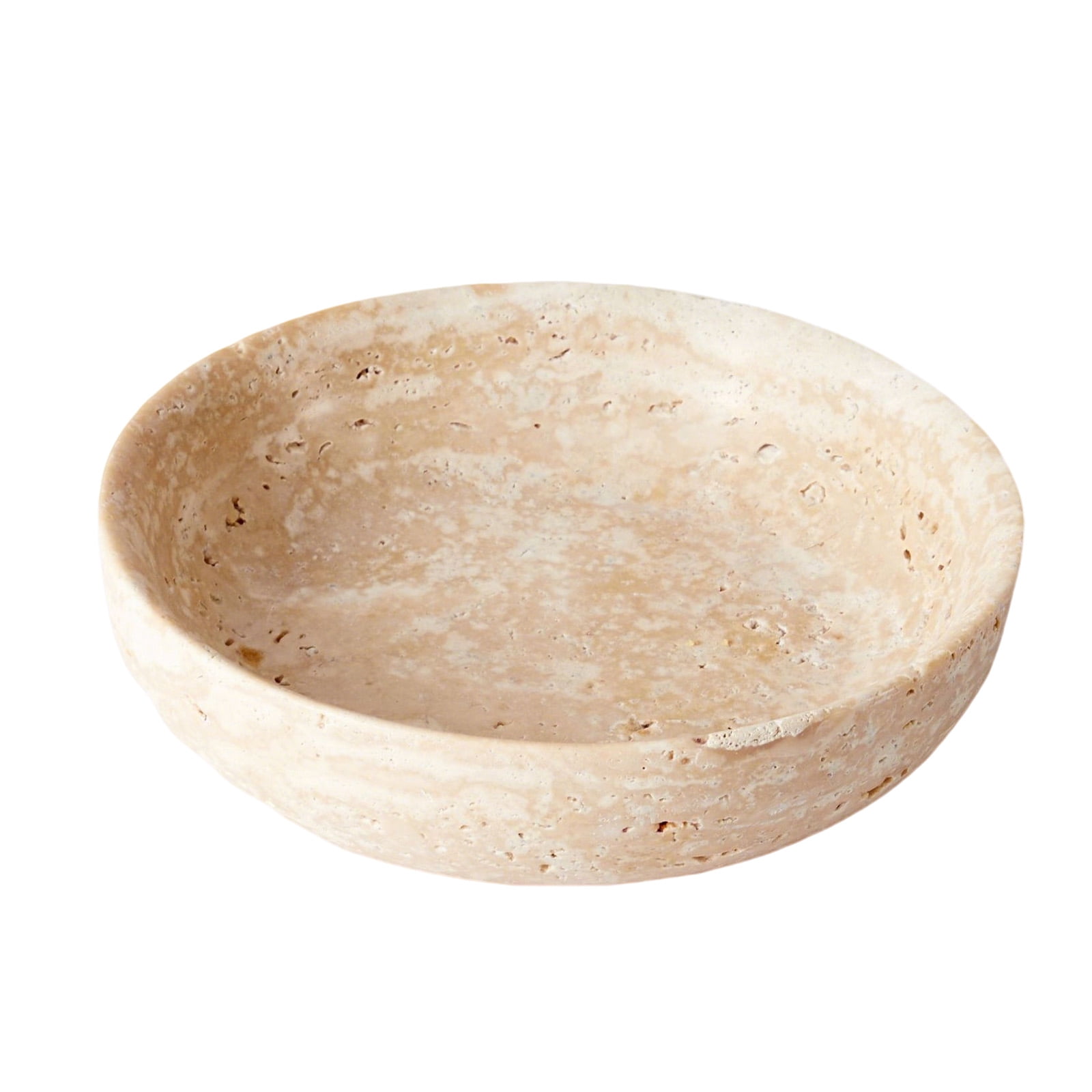 Natural Travertine Decorative Bowl, Modern Organic Stone Centerpiece ...