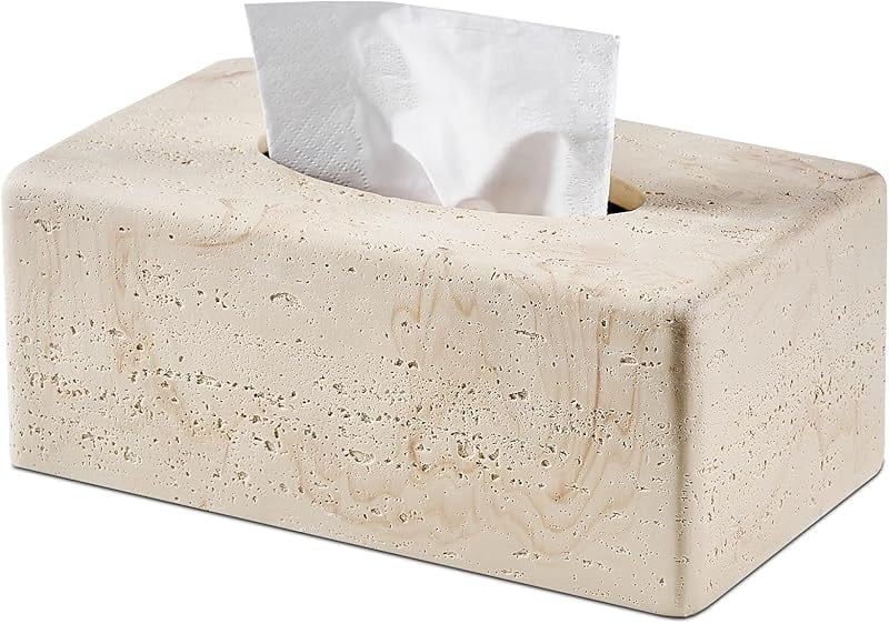 Natural Travertine Textures Tissue Box Cover Rectangular for Home Decor ...