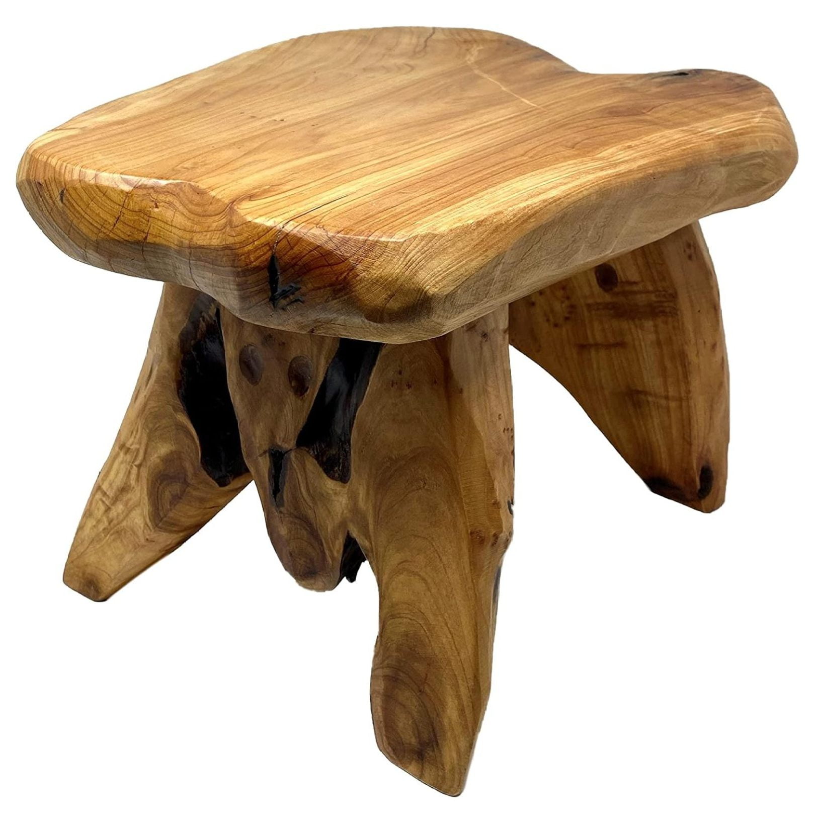 Natural Tree Stump Stool Live Edge Cedar Wood Plant Stand, Stool ...