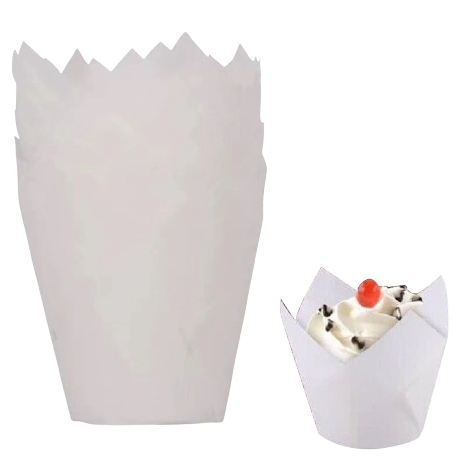 Natural Tulip Cupcake Liners for Baking 50 Cups, Unbleached Parchment ...