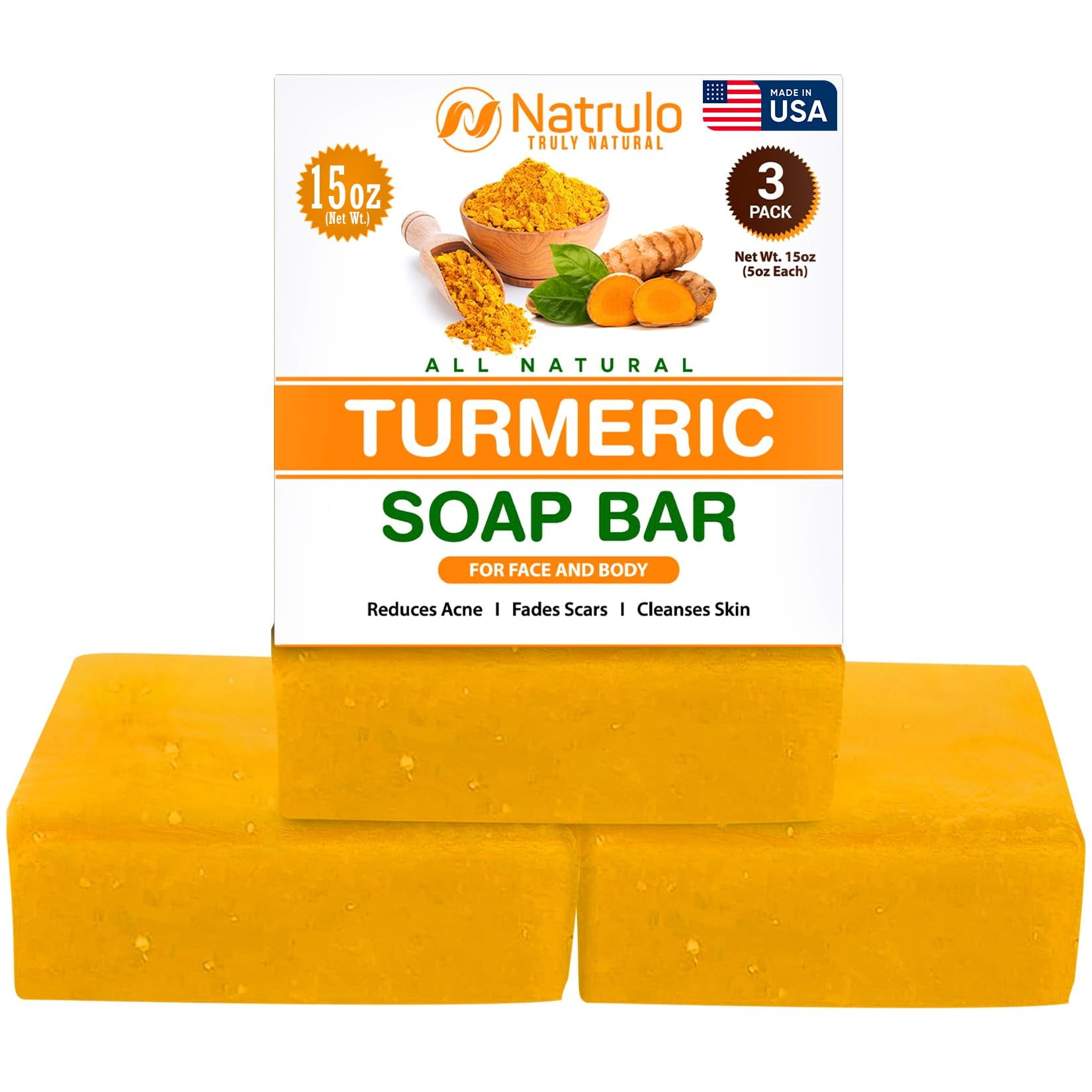 Natural Turmeric Soap Bar DPF11 for Face & Body - Turmeric Brightening ...