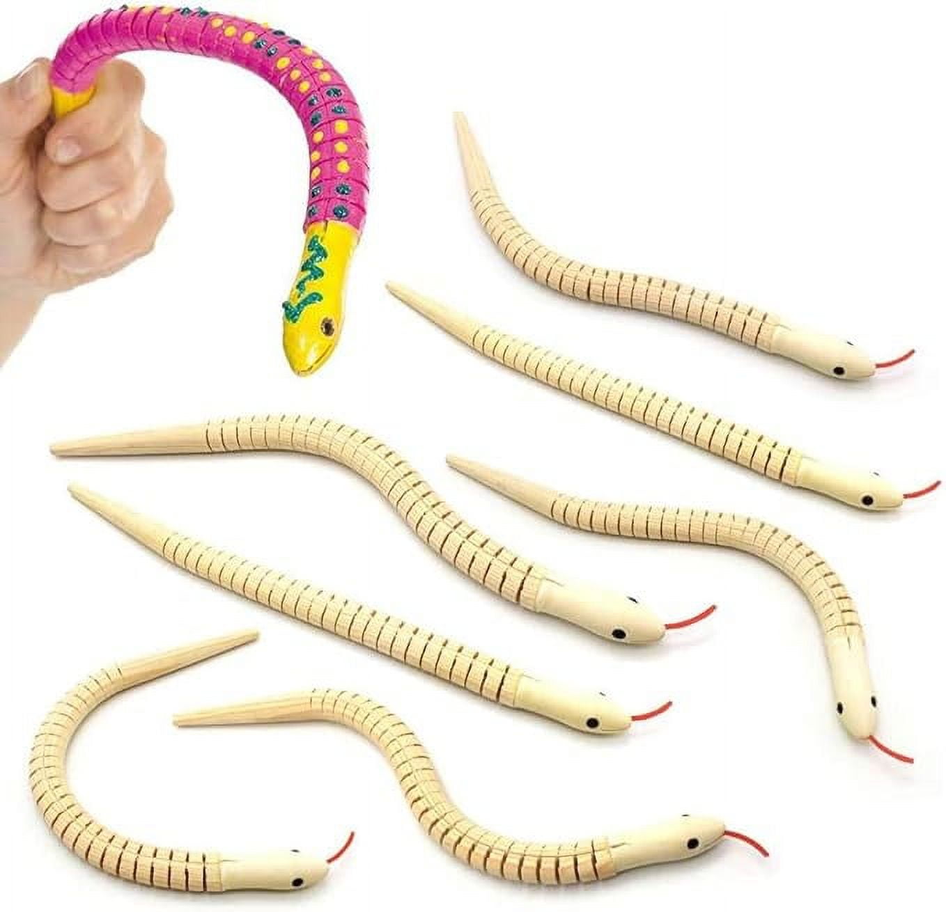 Natural Unfinished Wooden Wiggly Snakes - 12” Flexible Timber Snake ...