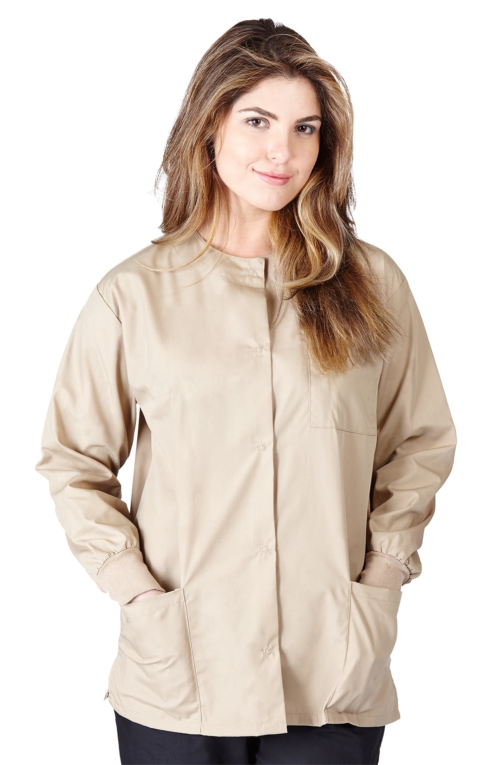 Natural Uniforms Medical Scrub Jacket G102 (Khaki, Small) - Walmart.com
